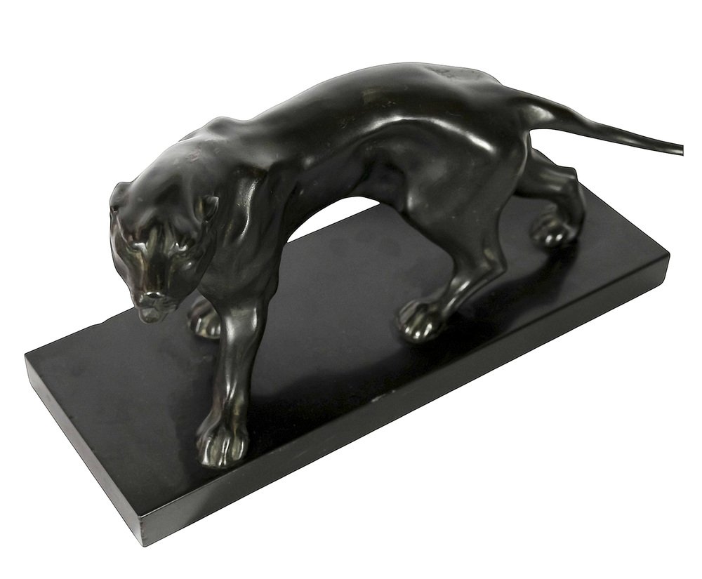 Jacques Limousin, French Art Deco Panther Patinated Sculpture, 1940s ...