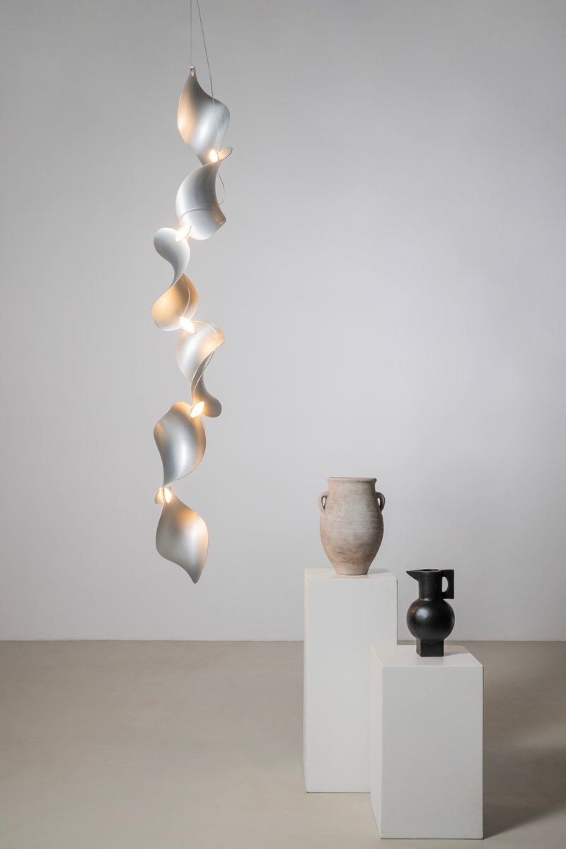 Dune 6 Vertical Line Pendant Light with Shades in Copper Metallic Tone ...