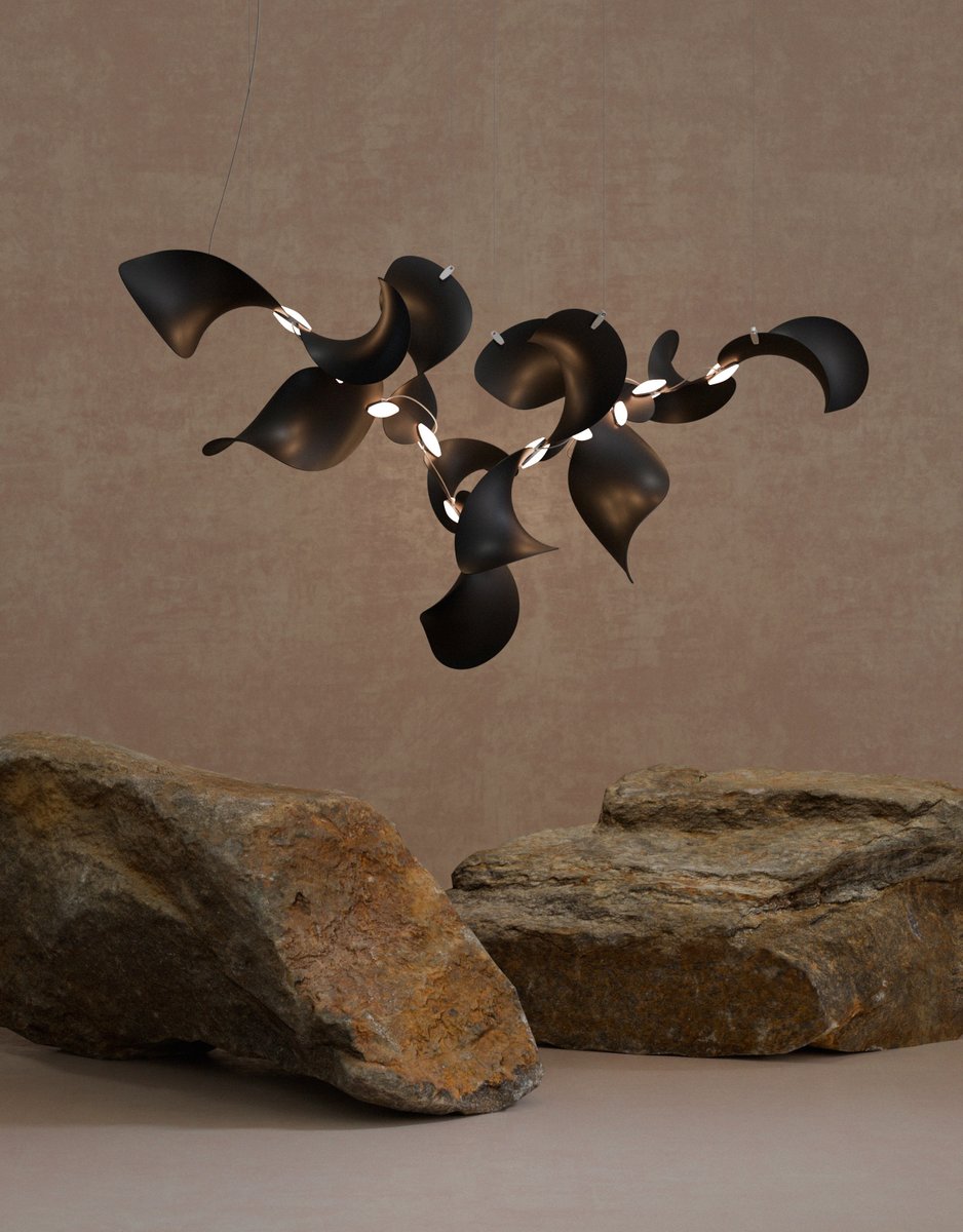 Dune 16 Cluster Chandelier with Shades in Copper Metallic Tone by ...