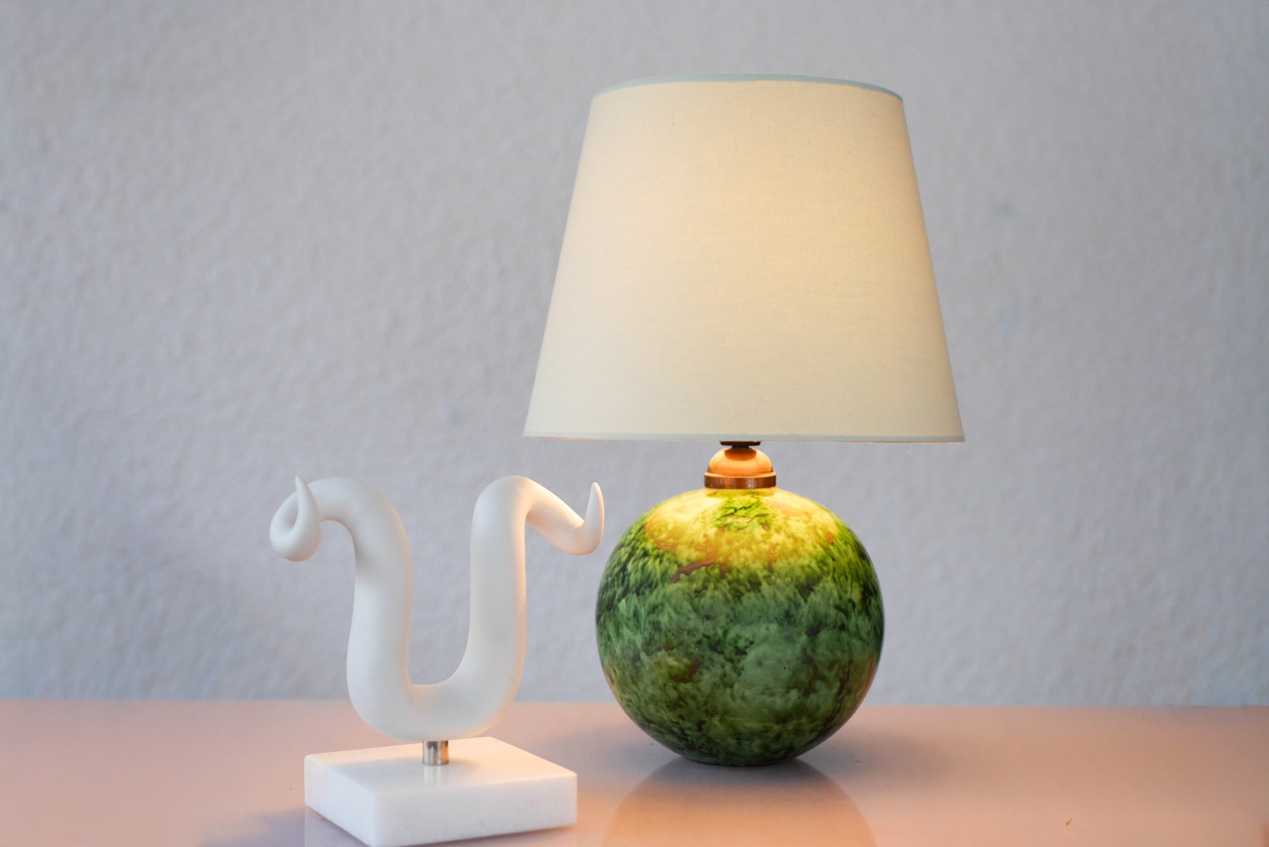 Scandinavian Art Deco Pottery Table Lamp by Erik Mornils for Nittsjö ...