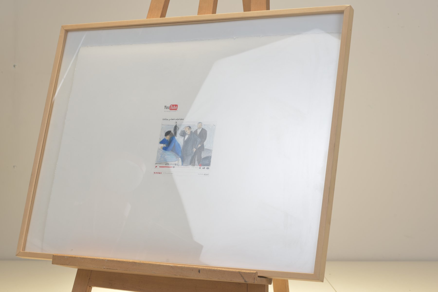 Primo Ministro italiano su YouTube, Drawing on Vellum, Illegibly Signed ...