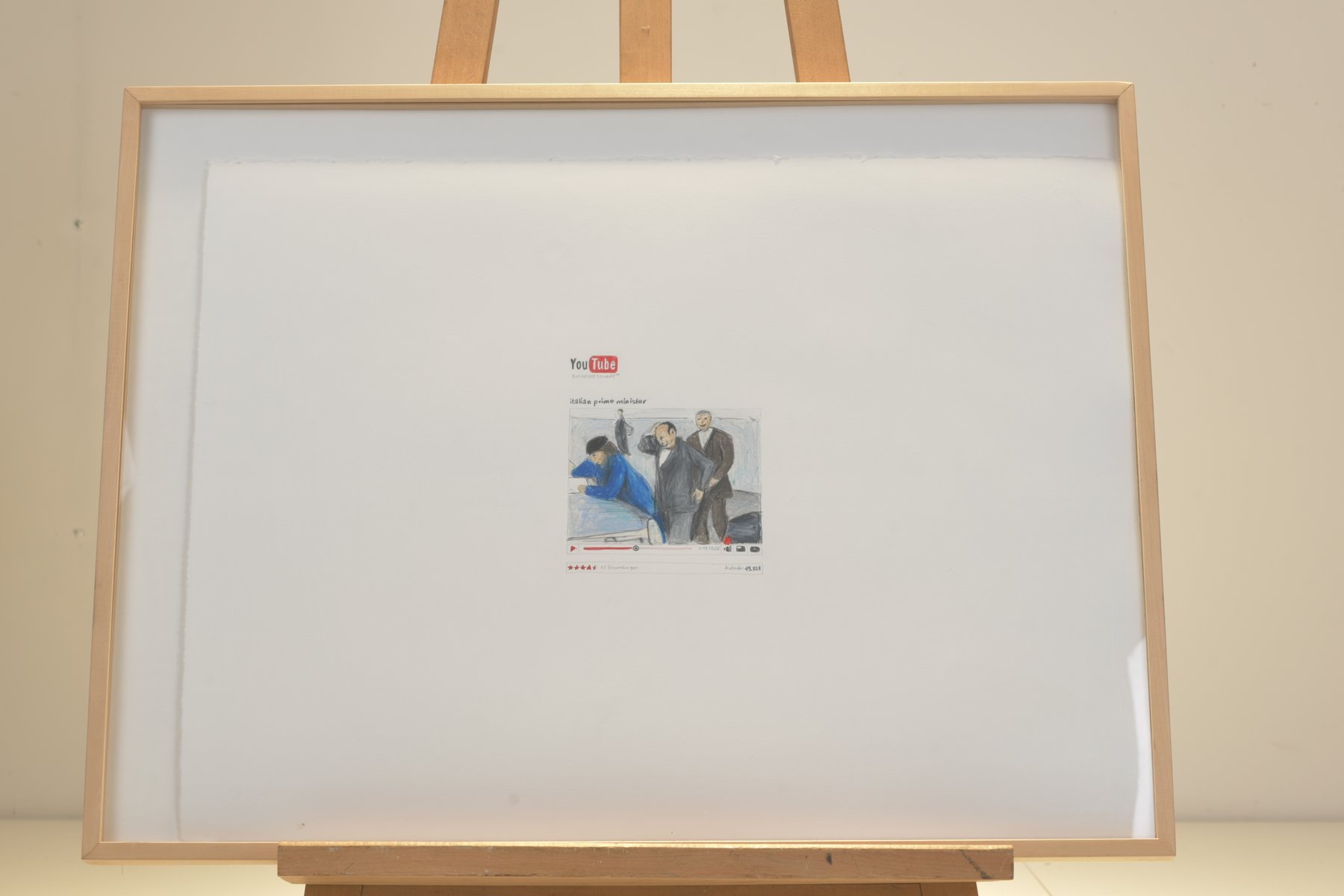 Primo Ministro italiano su YouTube, Drawing on Vellum, Illegibly Signed ...