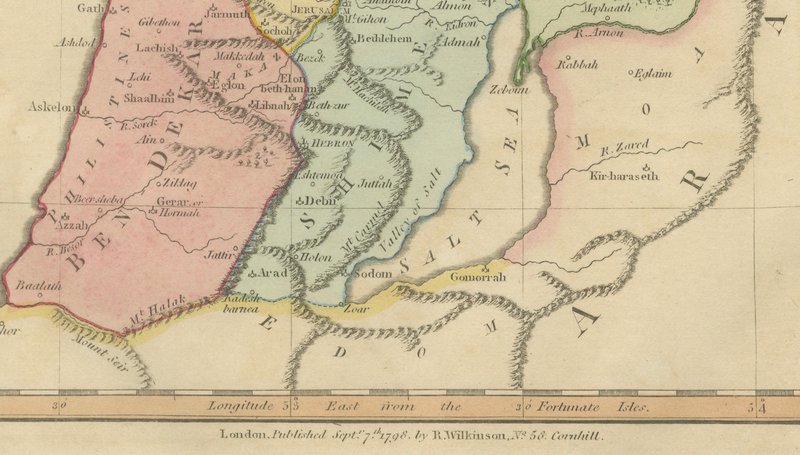 Biblical Map of The Purveyorships in the Reign of Solomon, 1798 for ...