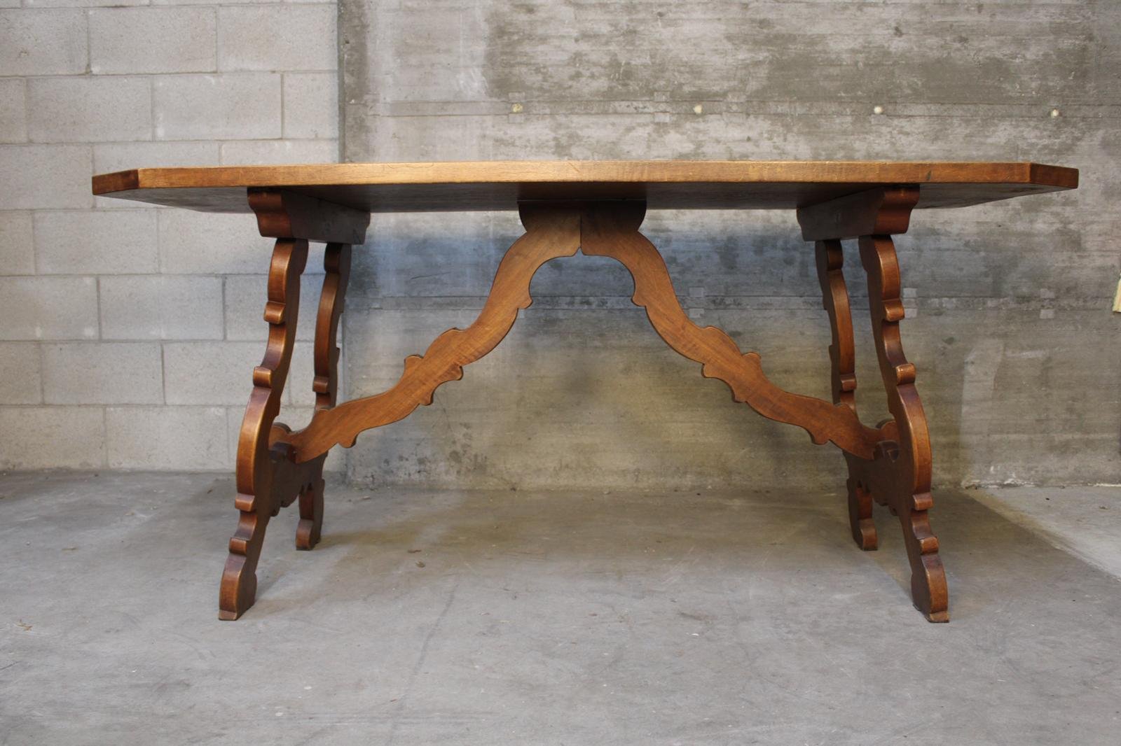 Table de Style Réfectoire en Noyer Clair, Début des années 1900 en ...