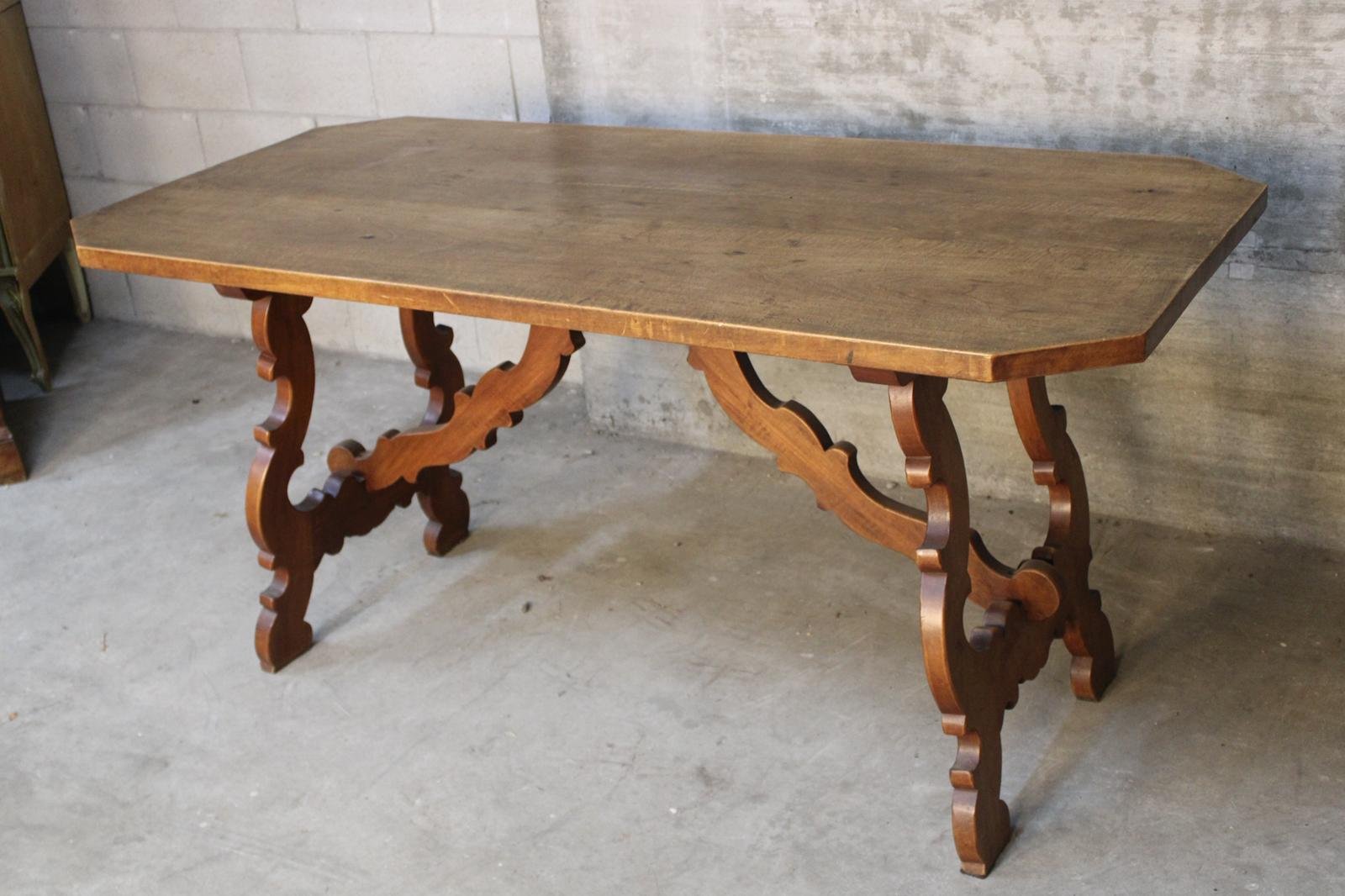 Table de Style Réfectoire en Noyer Clair, Début des années 1900 en ...