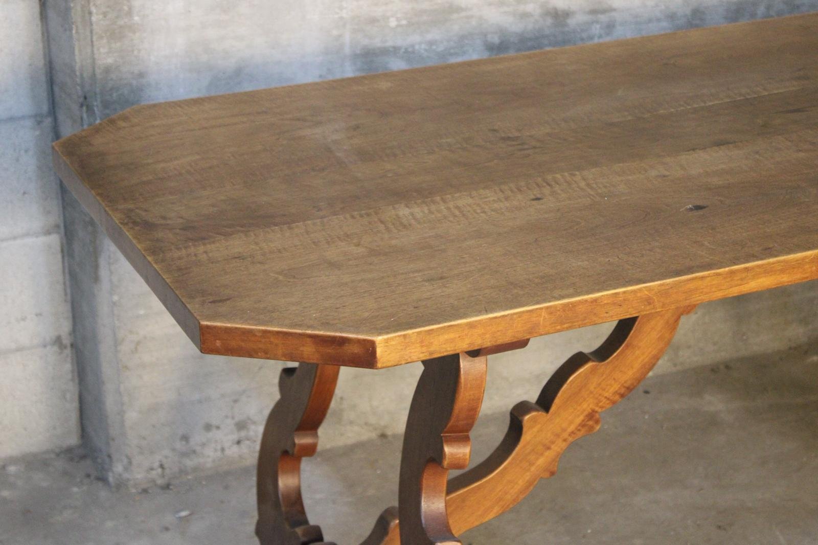 Table de Style Réfectoire en Noyer Clair, Début des années 1900 en ...