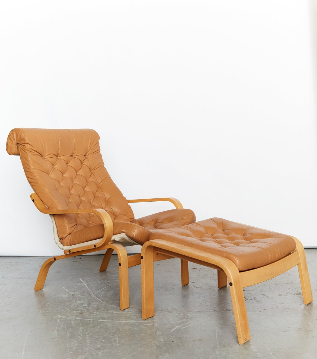 Set of Poem Chair and Ottoman by Nobuo Nakamura for Ikea, 1980s for ...