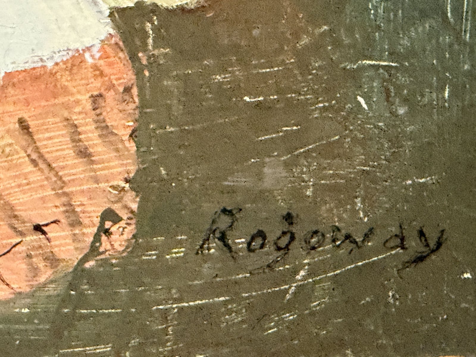 Alfred Rogoway, Composizione figurativa, 1960, Olio su tavola in ...