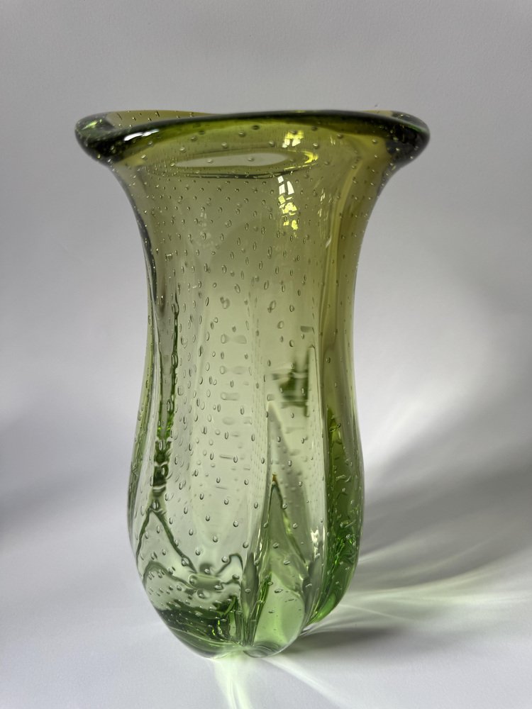 Czech Pizzicato Art Glass Vase by Hana Machovská for Mstišov Glassworks ...