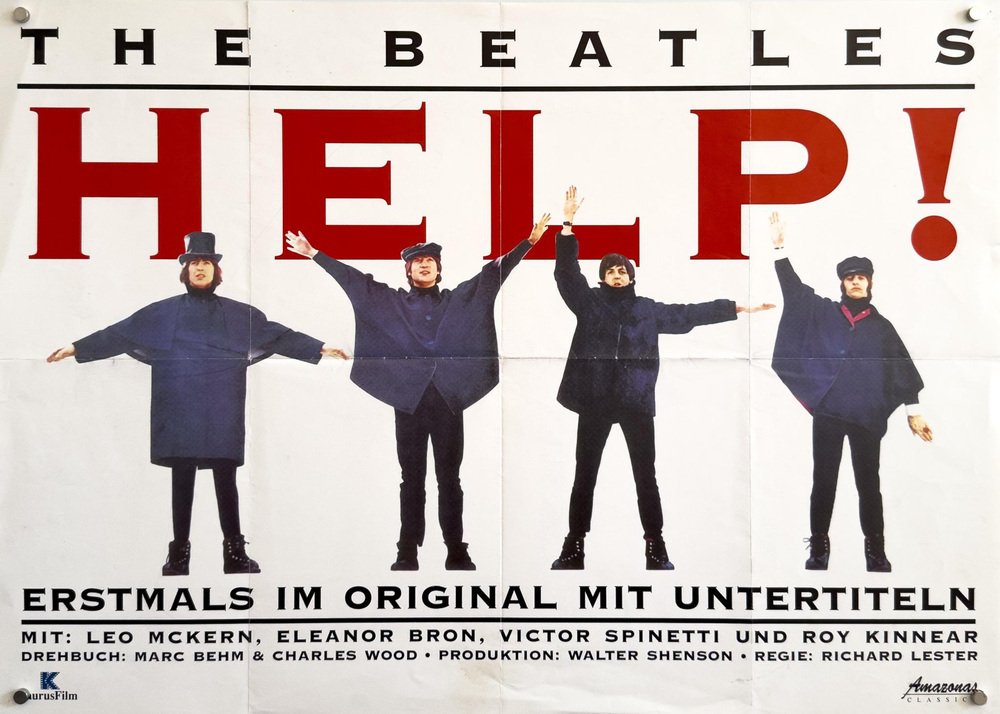 The Beatles Help! Original Music Poster, 1965 for sale at Pamono