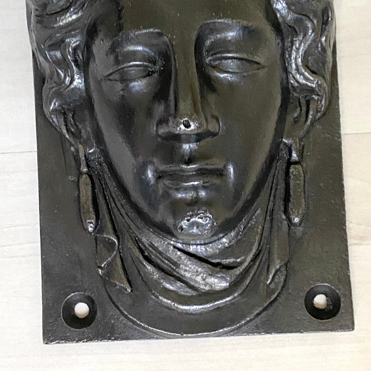 Cast Iron Greek Goddess Icon Wall Sculpture, 1800s for sale at Pamono