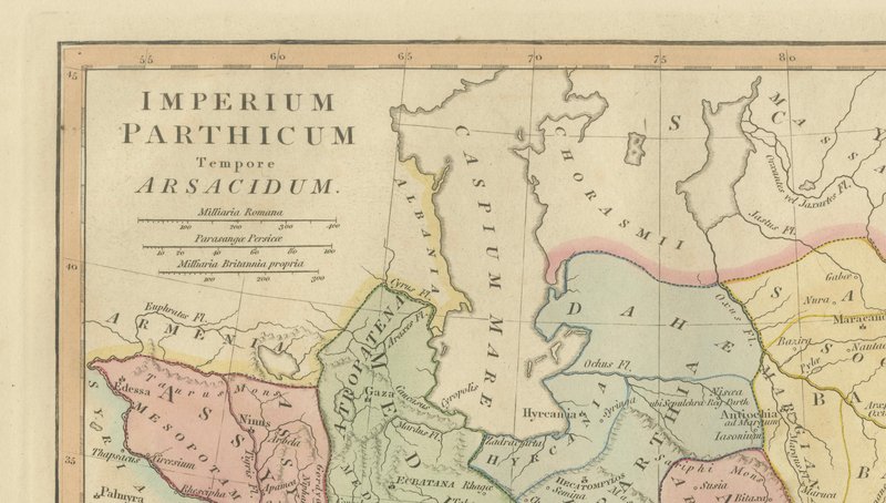 Parthian Empire Map of Arsacid Middle East and Bactria from Wilkinson ...