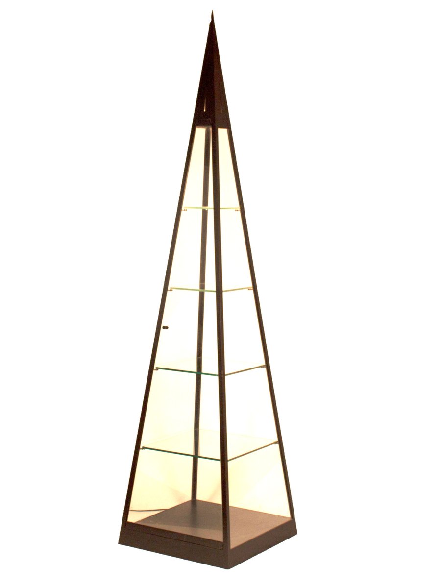 Pyramidenförmige Beleuchtete Vintage Vitrine, 1980er bei Pamono kaufen