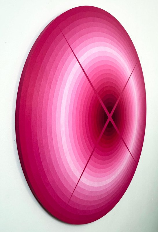 Andy Harwood, Light Interaction (Rose Madder), 2026, Acrilico su tela ...
