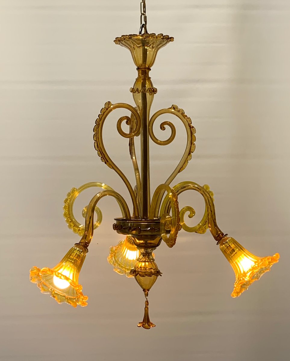 Vintage Murano Glass Chandelier attributed to Galliano Ferro, Italy ...