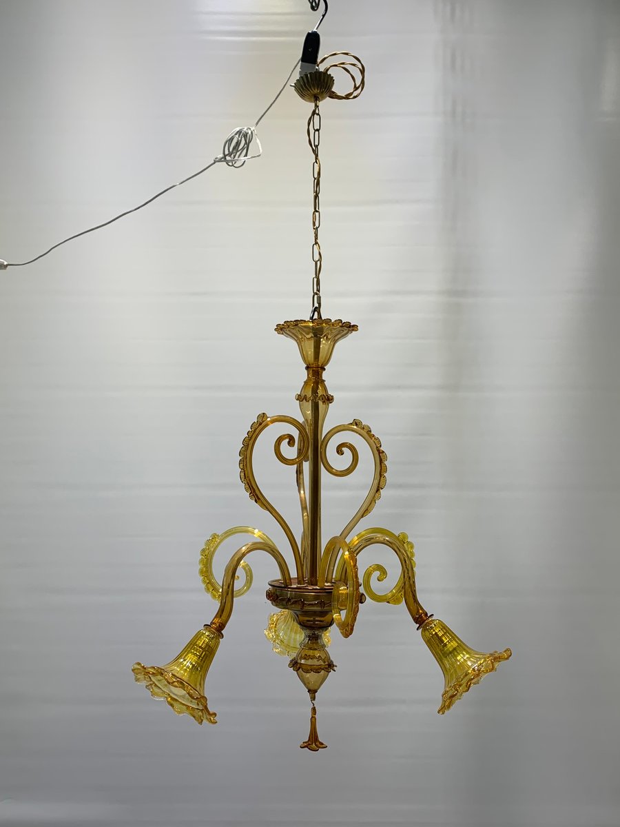 Vintage Murano Glass Chandelier attributed to Galliano Ferro, Italy ...