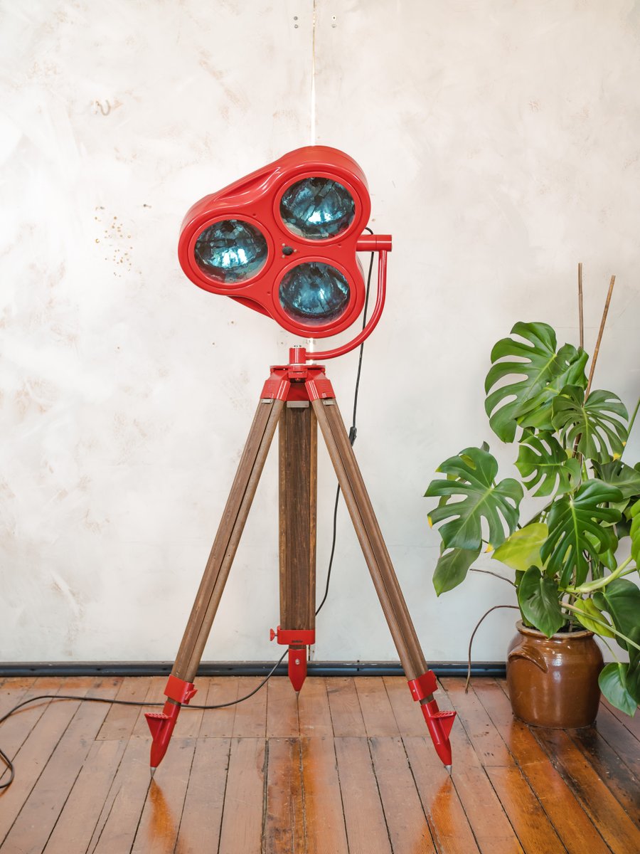 Surgical Hospital Spotlight Floor Lamp on Wooden Tripod from Heraeus ...