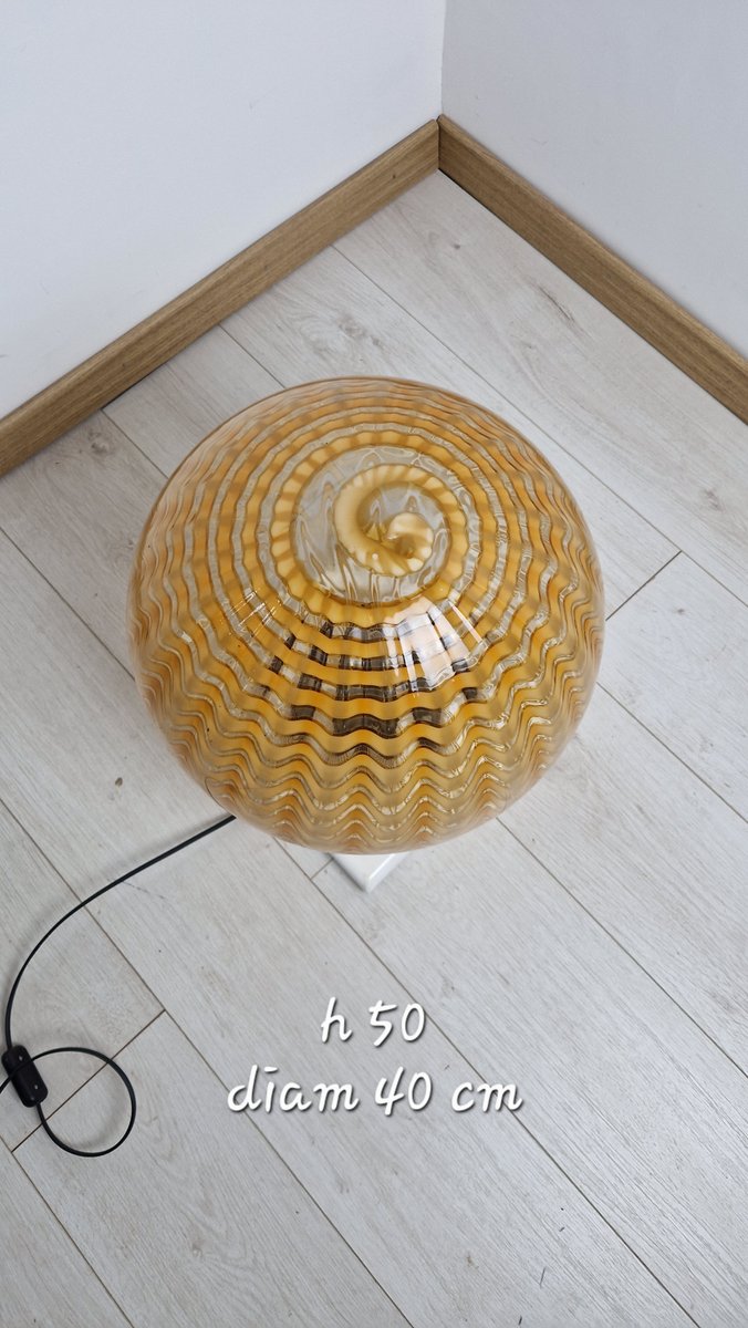 Large Vintage Table Lamp in Murano Glass and Marble Base, 1960s for ...