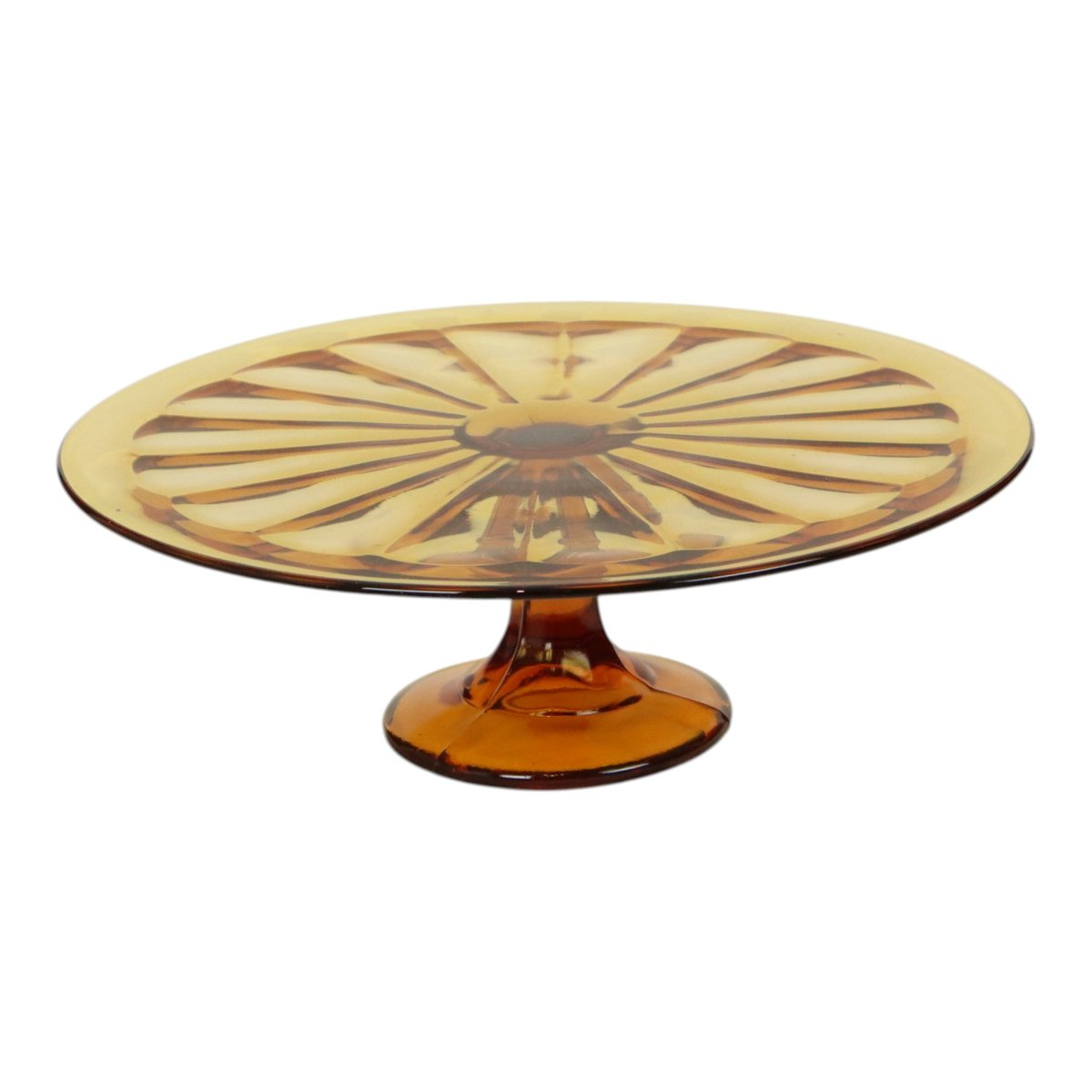 Art Deco Amber Tart Plate Dish from Verrerie de Scailmont, 1930s for ...