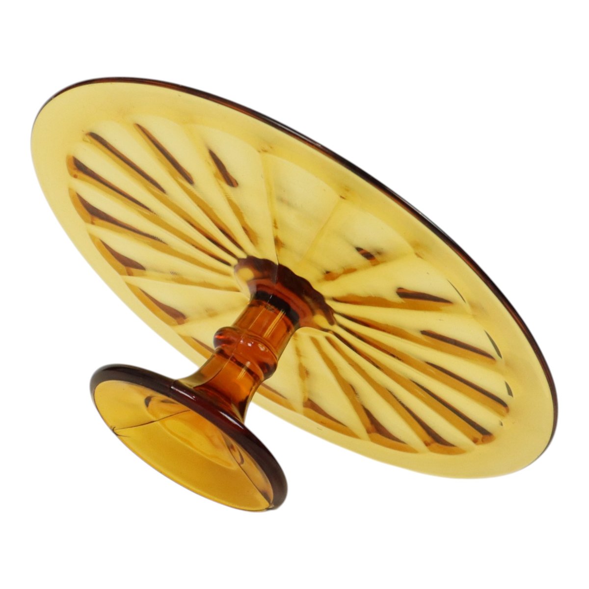 Art Deco Amber Tart Plate Dish from Verrerie de Scailmont, 1930s for ...