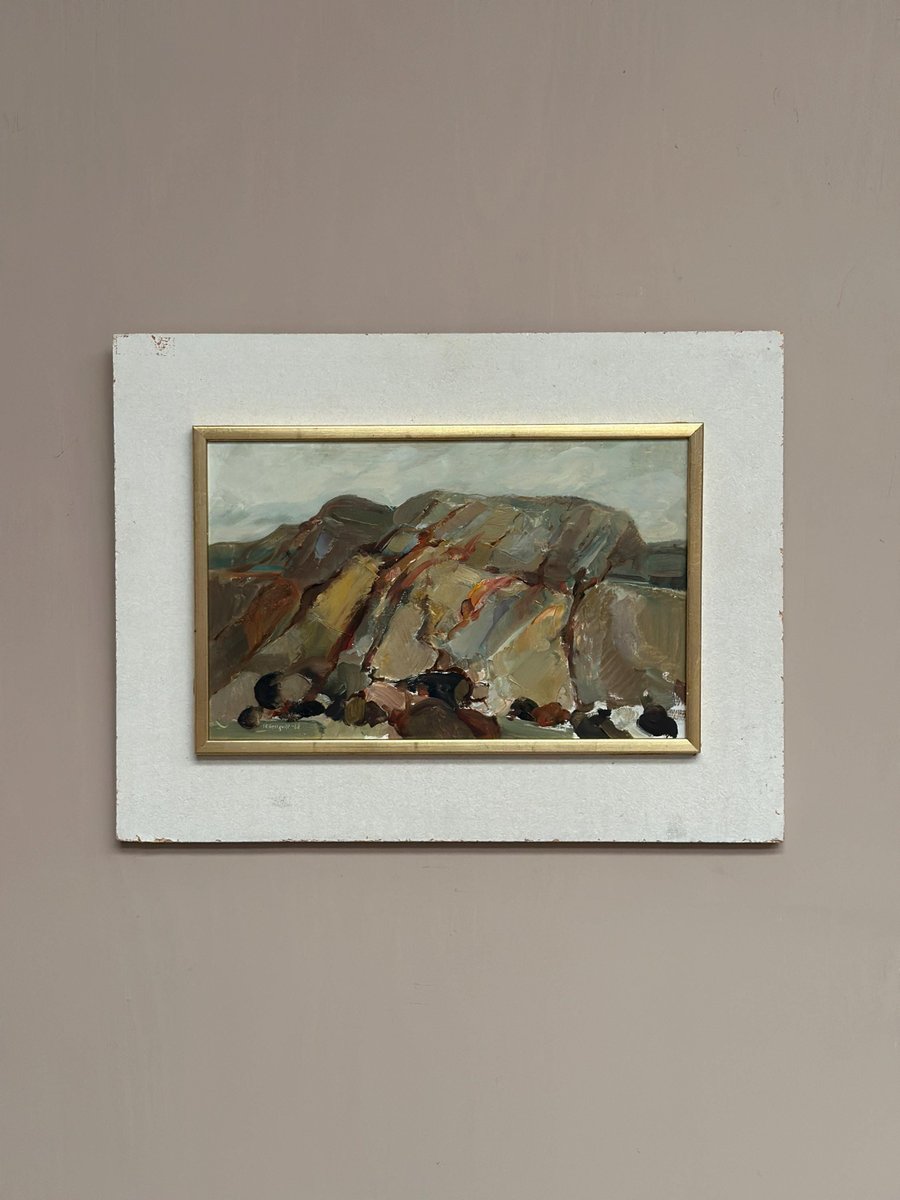 S.E. Hellqvist, Landscape Composition, 1968, Oil Painting on Board ...