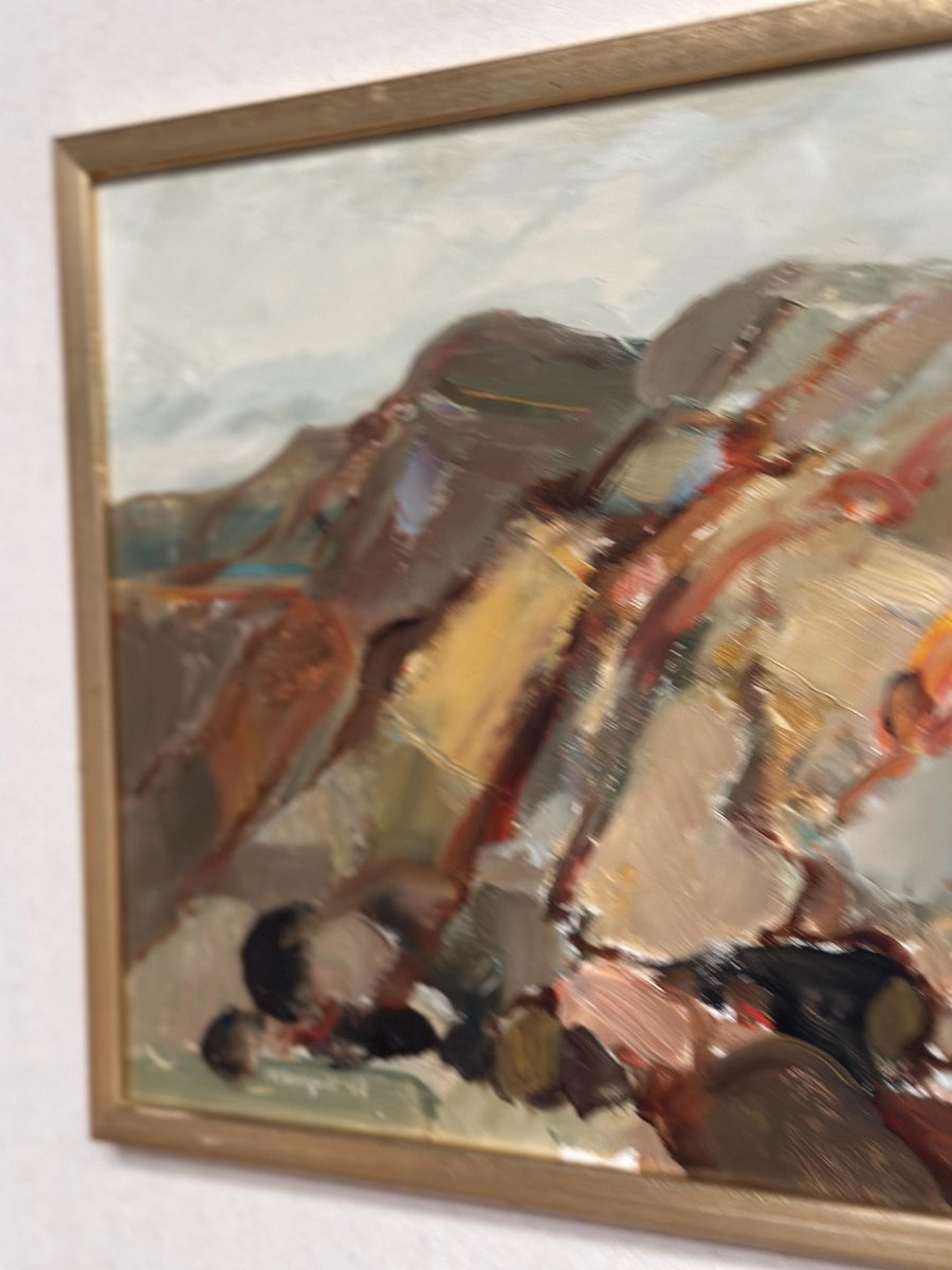 S.E. Hellqvist, Landscape Composition, 1968, Oil Painting on Board ...