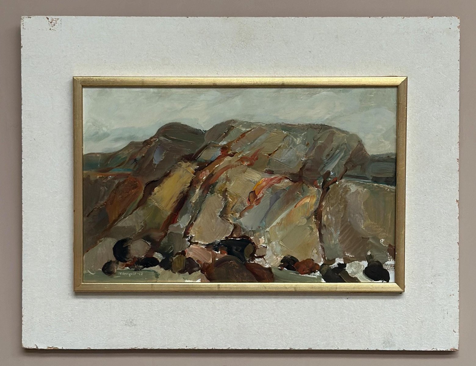 S.E. Hellqvist, Landscape Composition, 1968, Oil Painting on Board ...