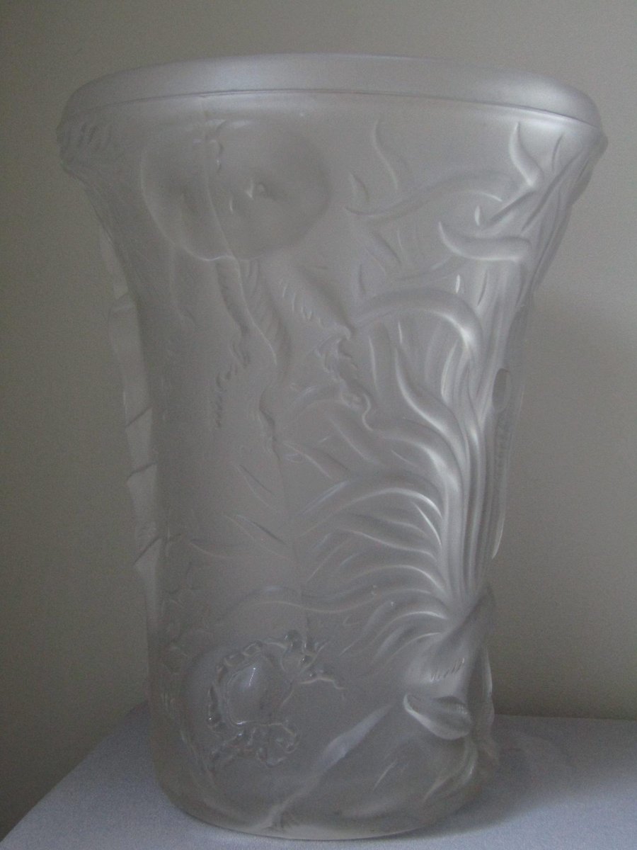 Czech Glass Marine Life Vase by Josef Inwald for Barolac, 1960s for ...
