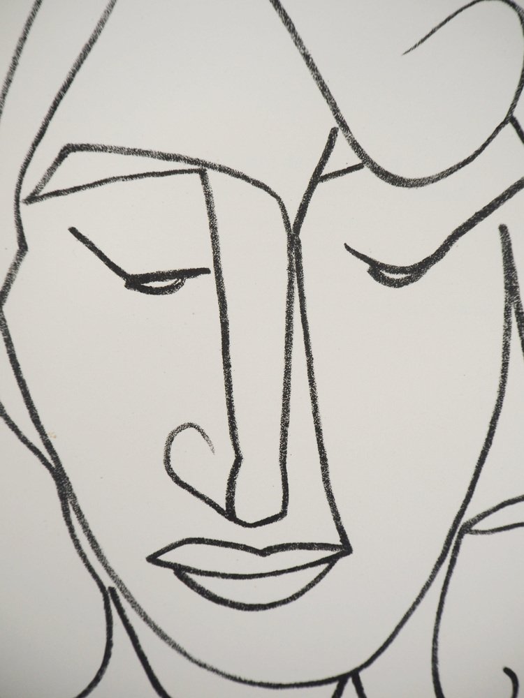 Françoise Gilot, Portrait de femme timide, Lithograph for sale at Pamono