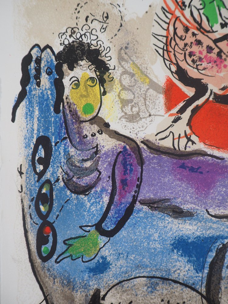 Marc Chagall, La vache bleue, Lithograph for sale at Pamono