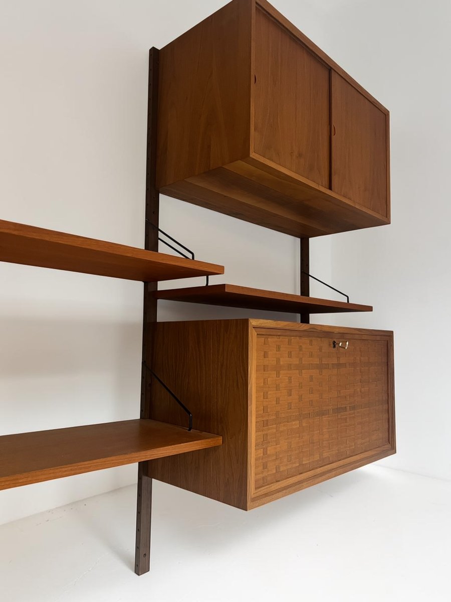 Royal System Wall Unit in Teak by Poul Cadovius for Cado, Denmark ...