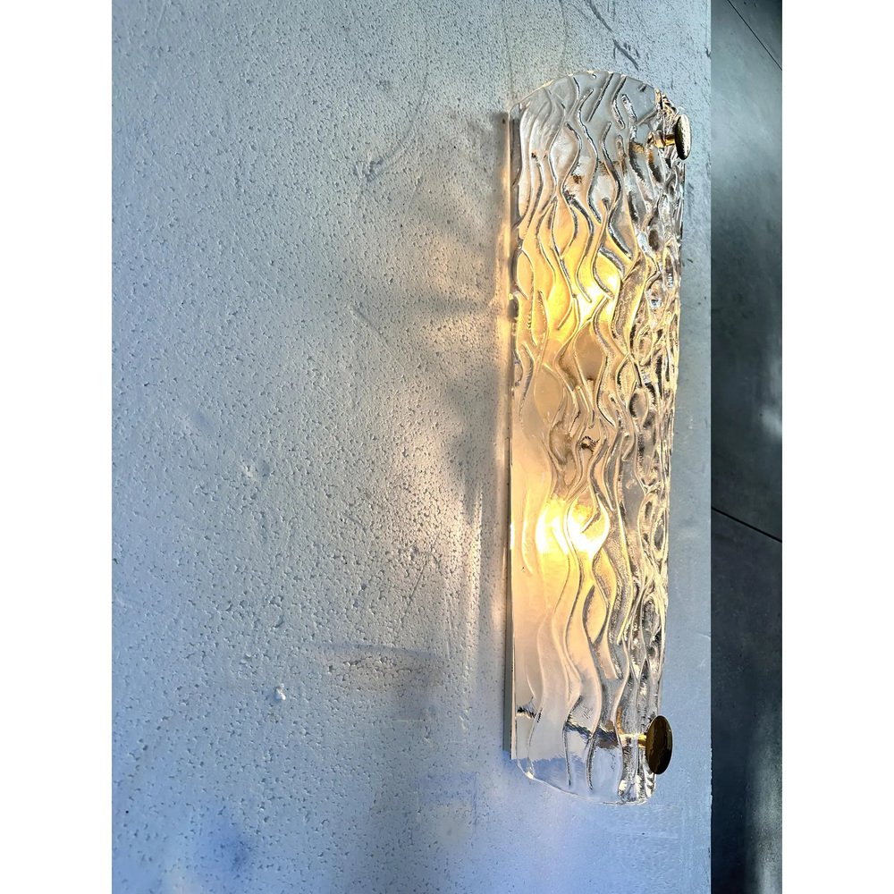 Monumental Clear Murano Glass Wall Sconces by Simoeng, Set of 2 for ...
