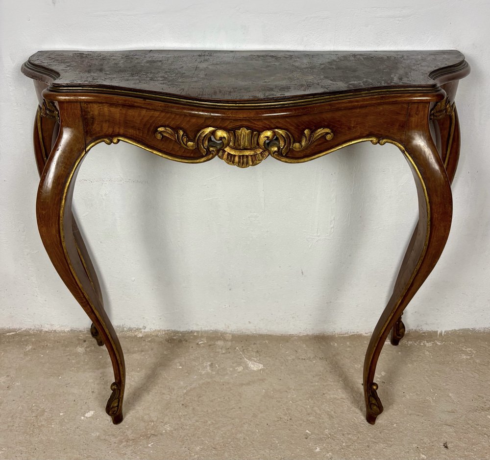 Table Console Style Louis XV en Noyer, France, 1930s en vente sur Pamono