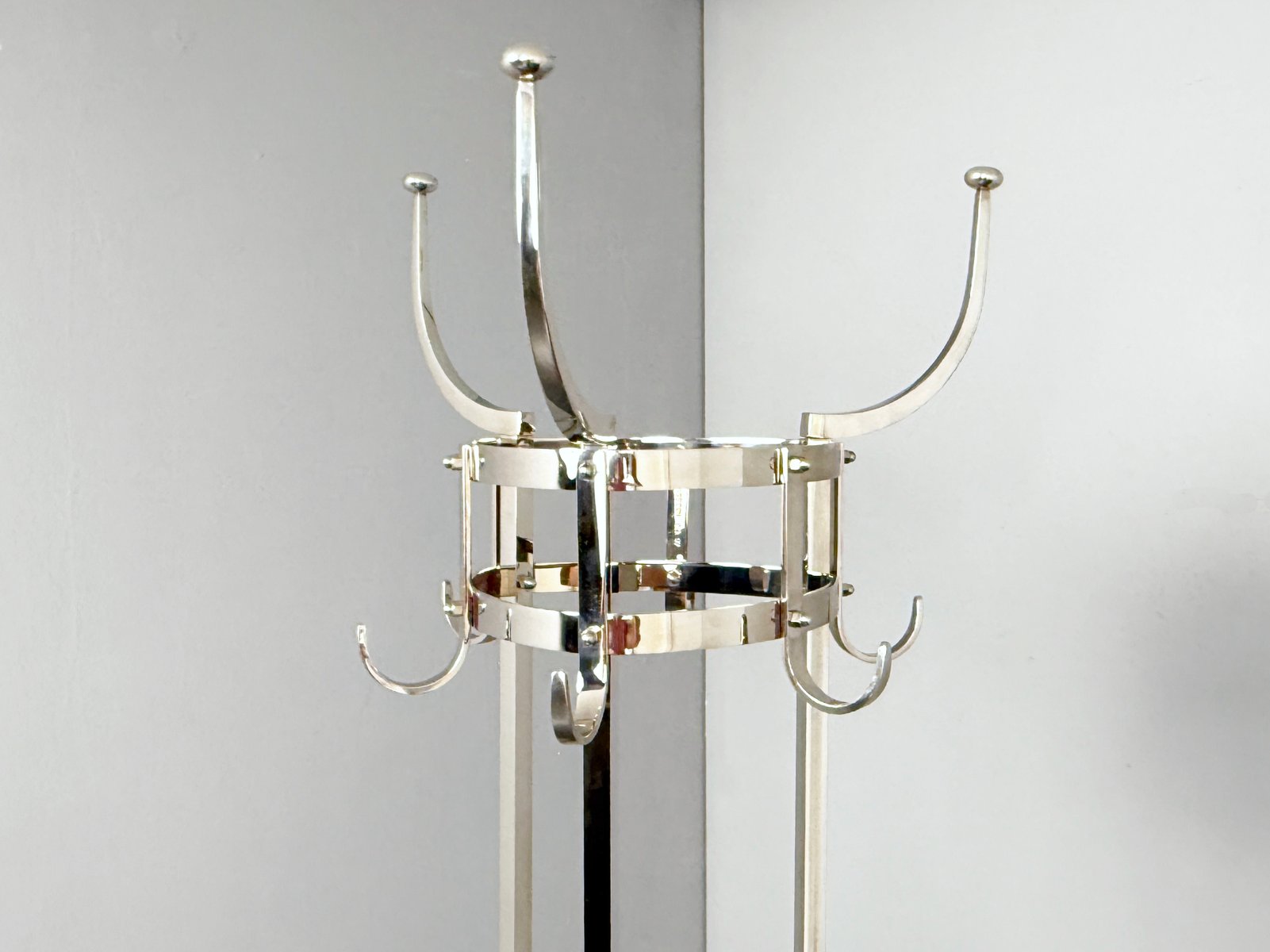 Nymphenburg Coat Rack in Nickel-Plated Brass by Otto Blümel for ...