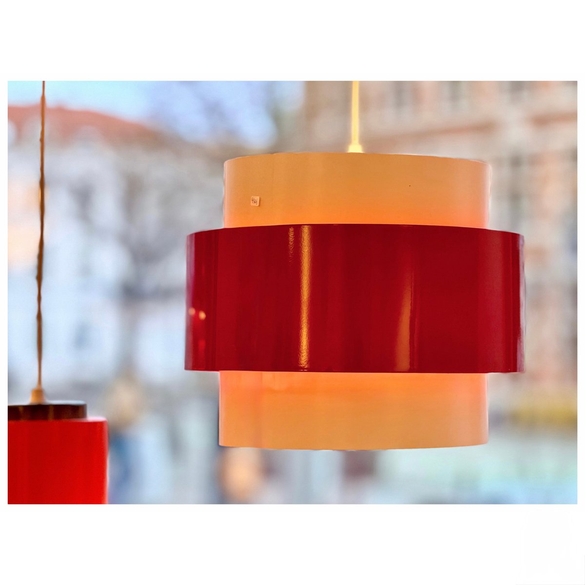 Vintage Danish Red and White Pendant Lamp, Denmark, 1970s for sale at ...