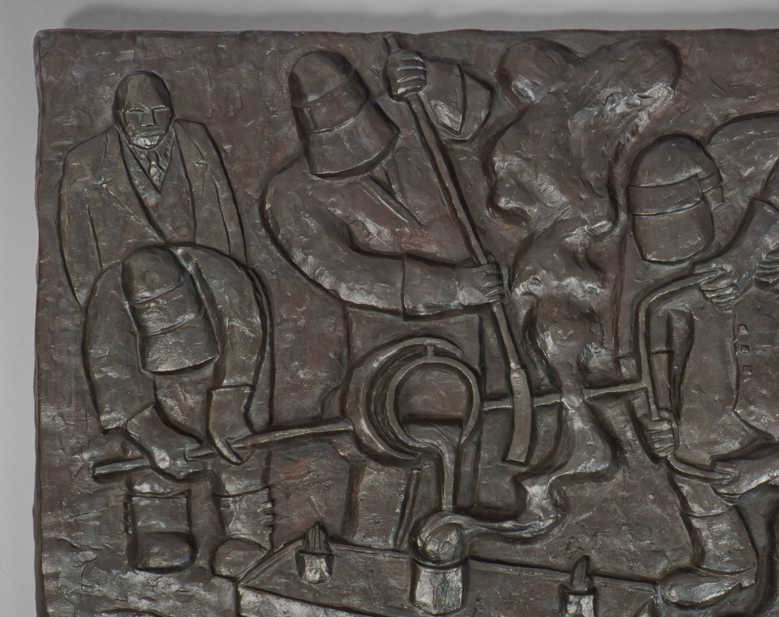 Large Foundrymen Cast Iron Industrial Brutalist Art Plaque by Anna ...