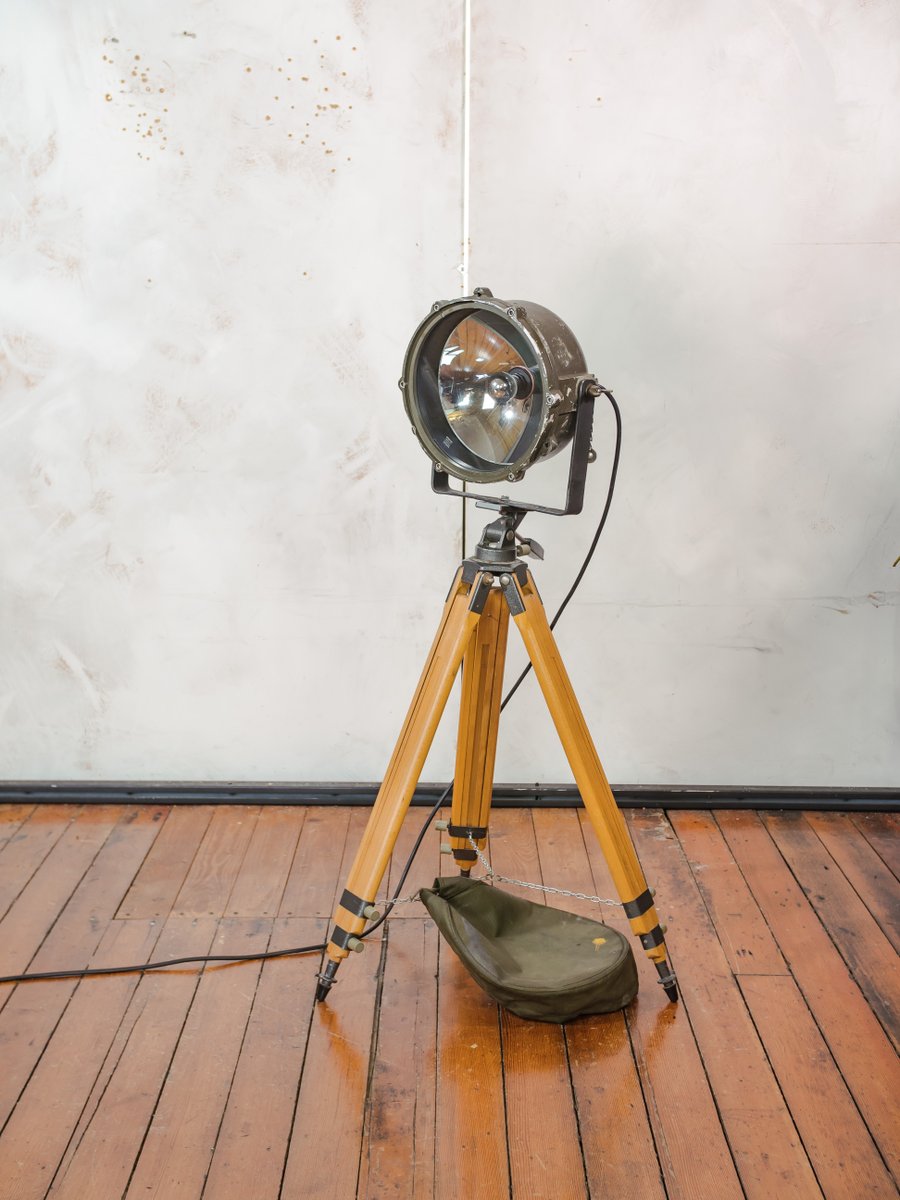 Industrial Leopard 1 Military Tank Search Spotlight Floor Lamp, 1950s ...