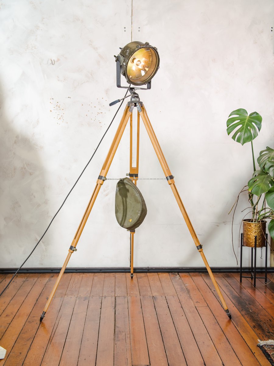 Industrial Leopard 1 Military Tank Search Spotlight Floor Lamp, 1950s ...