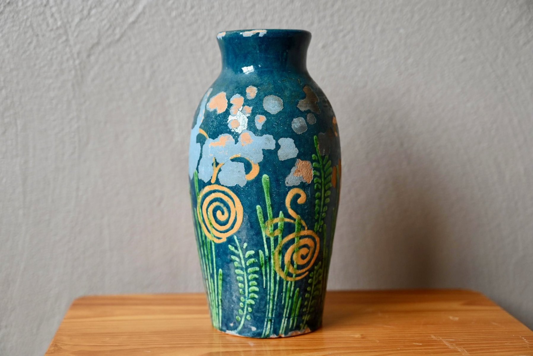 Art Deco Bohemian Soufflenheim Glazed Terracotta Vase, 1920s for sale ...