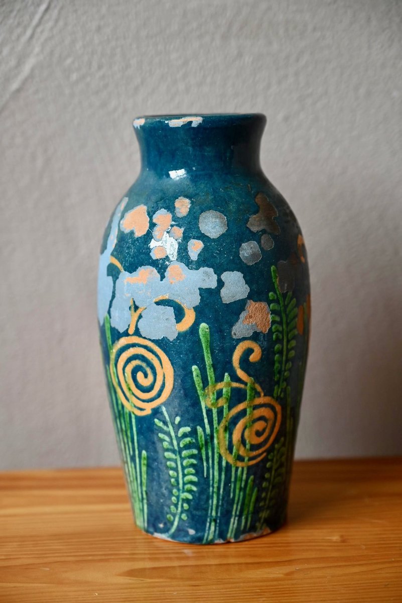 Art Deco Bohemian Soufflenheim Glazed Terracotta Vase, 1920s for sale ...