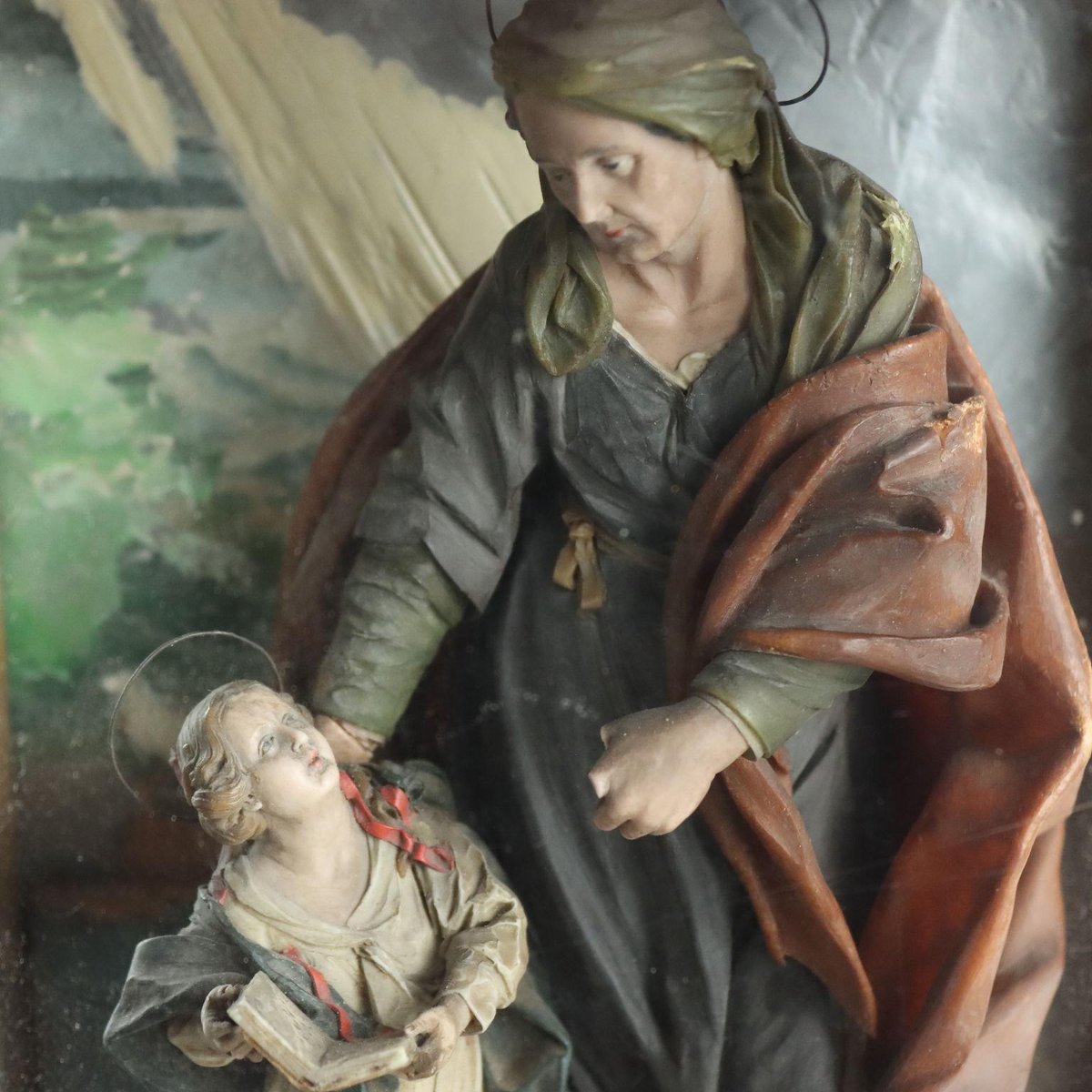 Case with Wax Sculpture of Saint Anne and the Virgin Mary for sale at ...