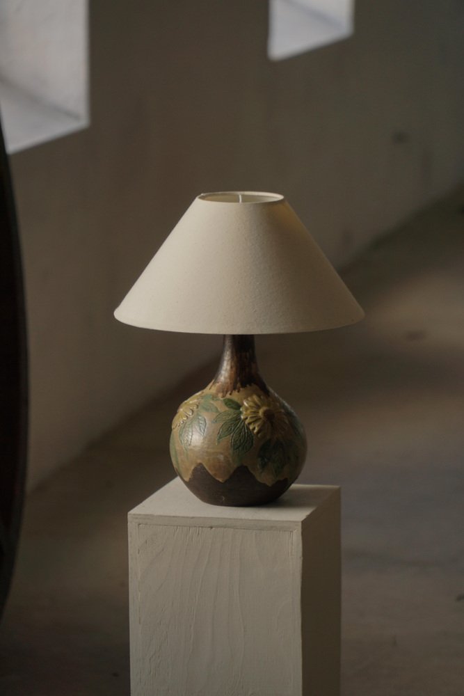 Art Nouveau Danish Organic Ceramic Table Lamp, 1970s for sale at Pamono