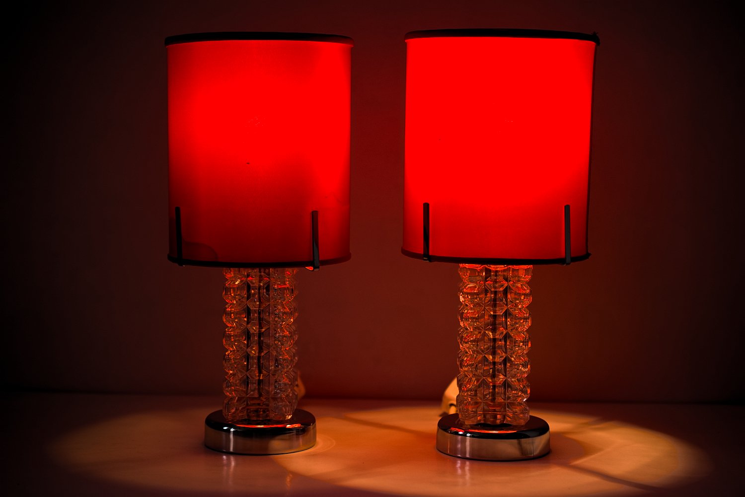 Red Table Lamps from Austrolux, Set of 2 for sale at Pamono