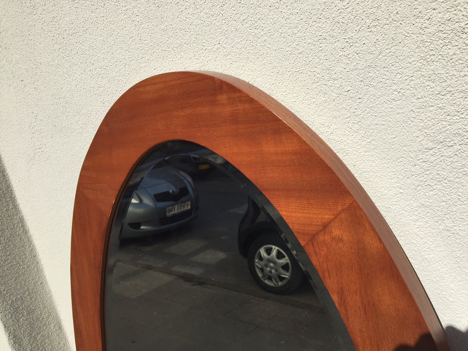 Mid-Century Danish Large Elliptical Mirror in Teak, 1960s for sale at ...