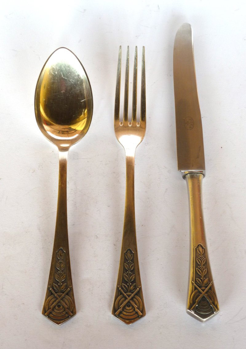 Antique German Cutlery Set from Peka, Set of 24 for sale at Pamono
