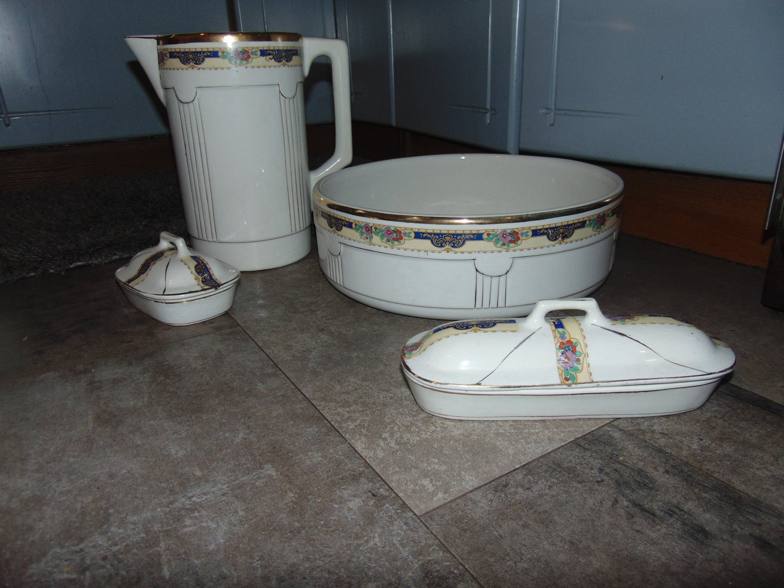 Art Deco Washing Set, Set of 3 for sale at Pamono