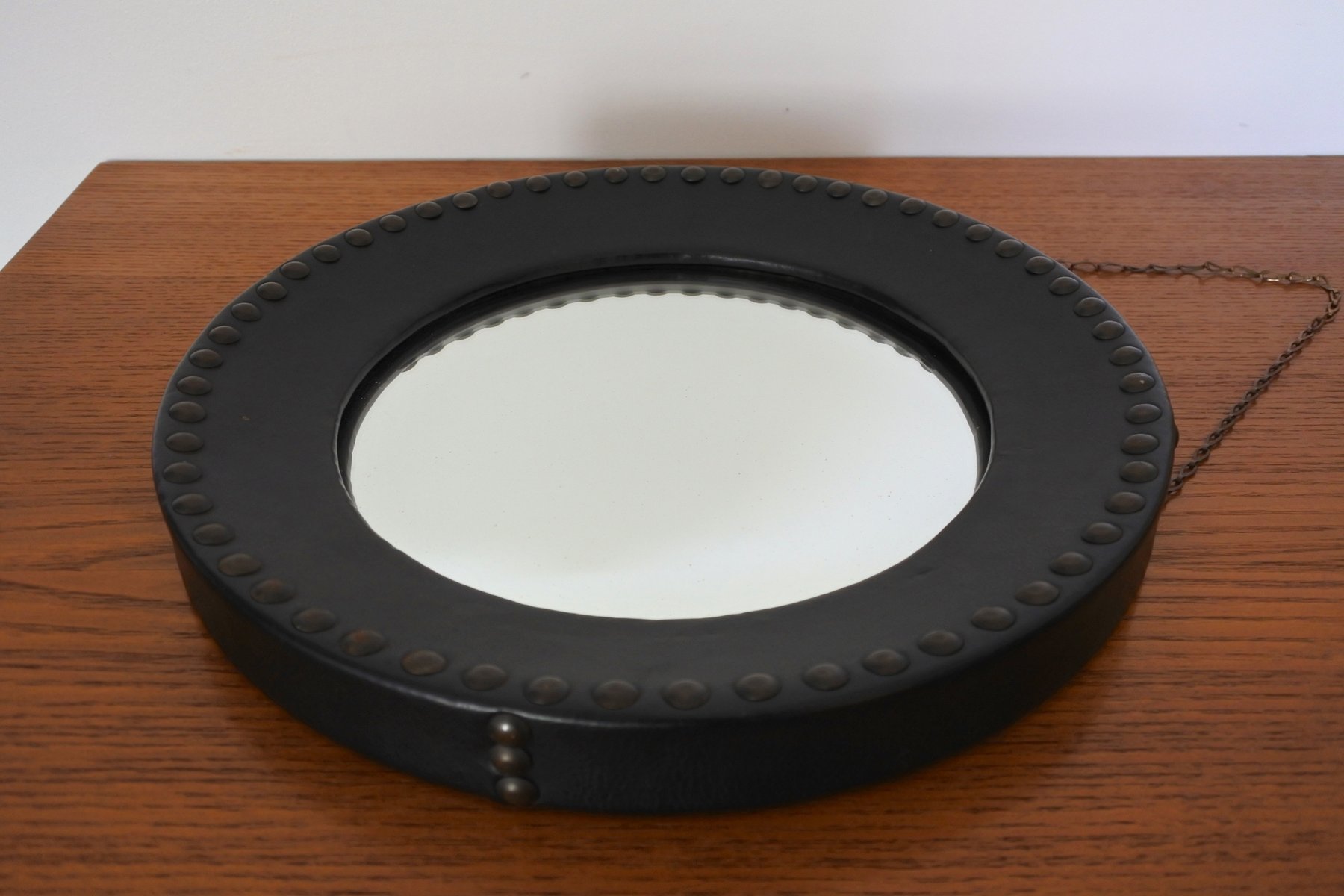 Mid-Century French Round Convex Mirror, 1950s for sale at Pamono