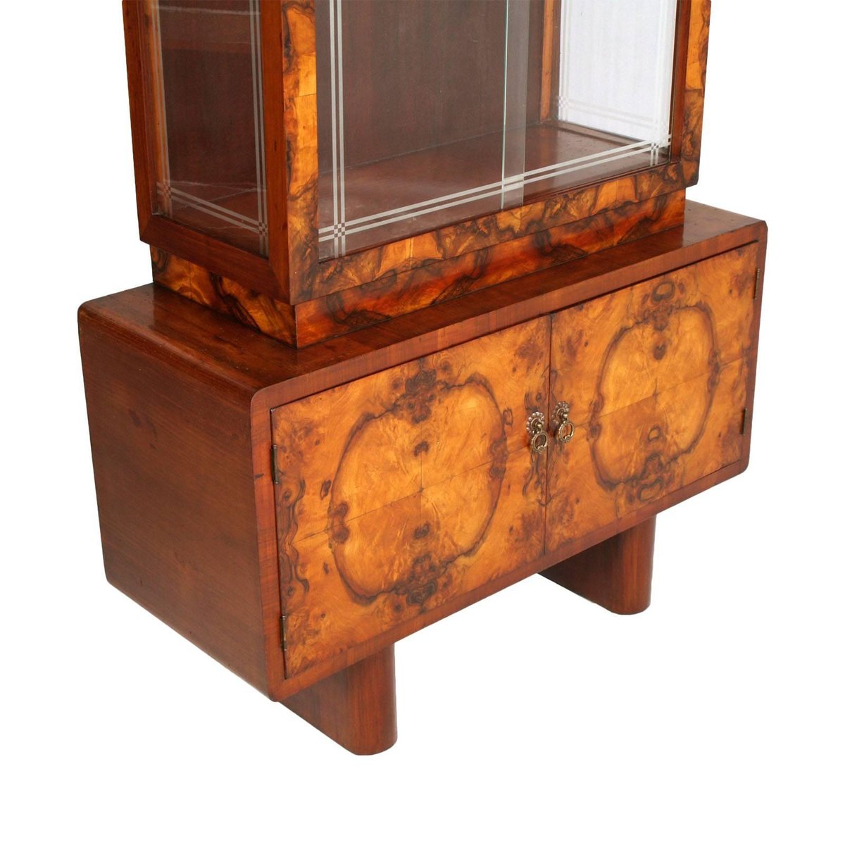 Credenza Art Deco con vetrina di Meroni & Fossati in vendita su Pamono