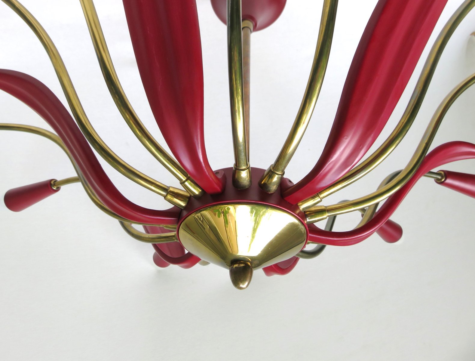 Bakelite & Cast Aluminum Flower Petal Ceiling Light from Ottleuchten ...