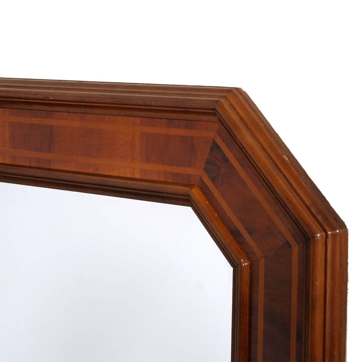 Mid-Century Mirror with Octagonal Frame in Walnut for sale at Pamono